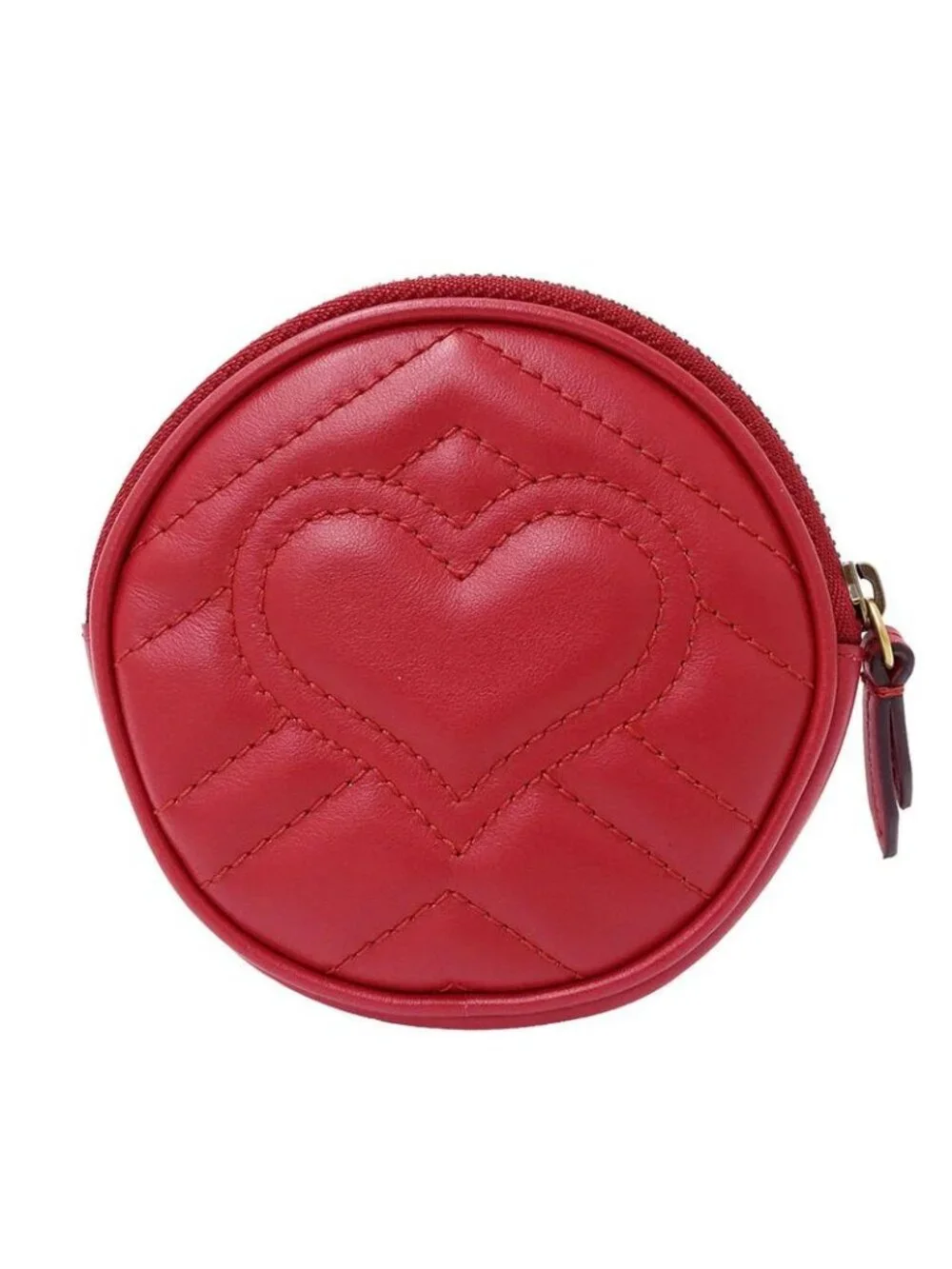 Gucci | Bags | Gucci Wallet Coin Case Leather Gg Marmont Red Zip Around ...
